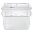 Carlisle 12 Qt Clear Plastic Square Container - 11"L x 11"W x 8 1/4"D ...
