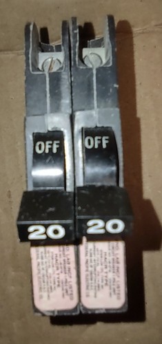 Federal Pacific 20A 1 Pole 120/240V Stab-Lok THIN Breaker *CONTINUITY ...