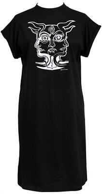 Women's High Neck T-Shirt Dress Val Denham Trans Art Industrial Demons ...