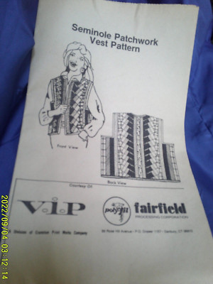 Fairfield Seminole Patchwork Vest Pattern, Uncut sz sm to med | eBay