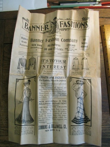 Vintage Ephemera 1900s Banner Fashions illus Advertising Newspaper ...