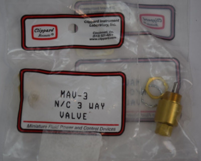 Clippard MAV-3 N/C 3-Way Valve, Normally Closed, 10/32 threads - New | eBay