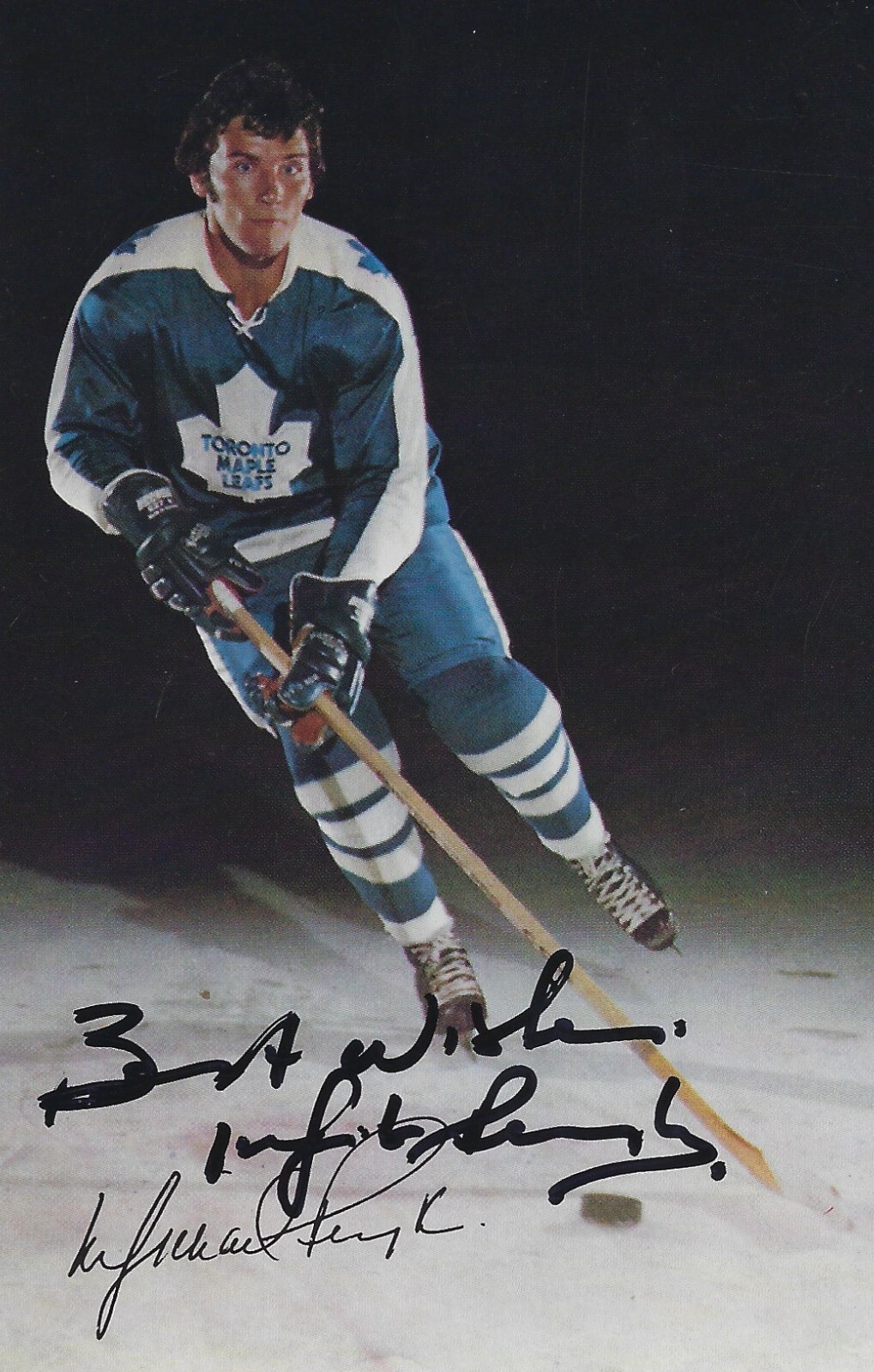 Mike Pelyk Autographed Signed RARE Maple Leafs Team Issued Photo NHL ...