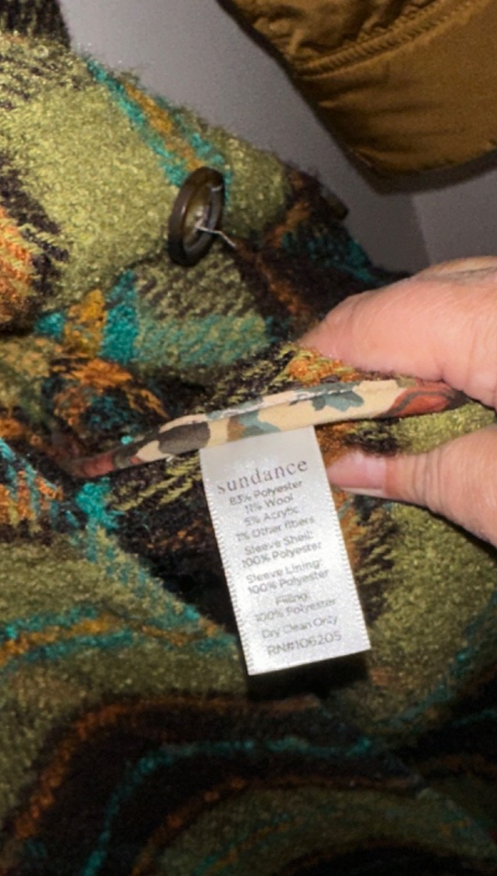 SUNDANCE CATALOG Hampshire Plaid Wool blend Duster Jacket Coatigan XL ...