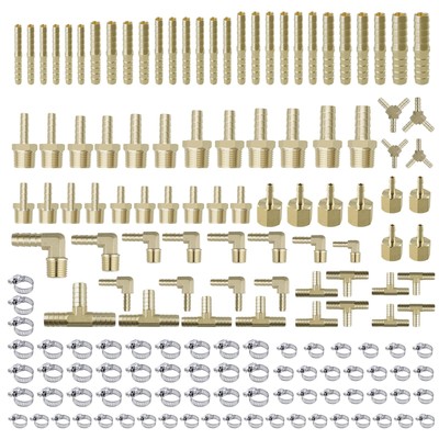 156Pcs Hose Barb Fuel Line Fittings Assortment Kit Barb Splice/Coupler ...