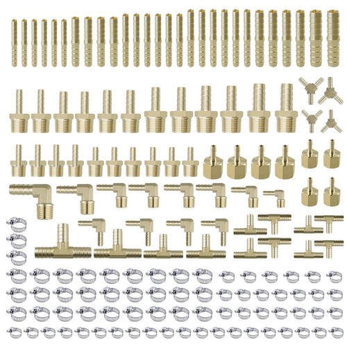 156Pcs Hose Barb Fuel Line Fittings Assortment Kit Barb Splice/Coupler ...