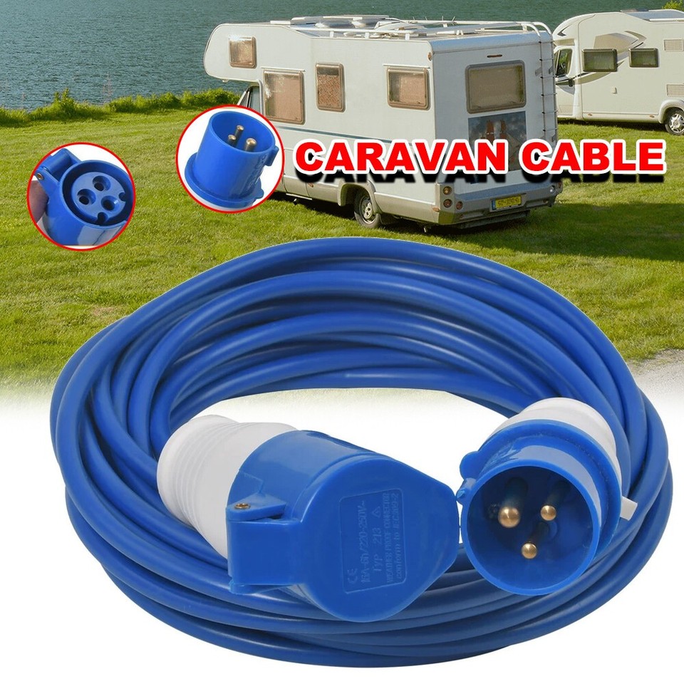 Genuine 10M Waterproof Camping Caravan Motorhome Electric Mains Hook Up ...