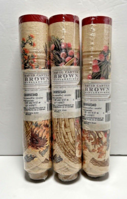 3 David Carter Brown Collection Wallpaper Border Floral 15 Yards Wreath ...