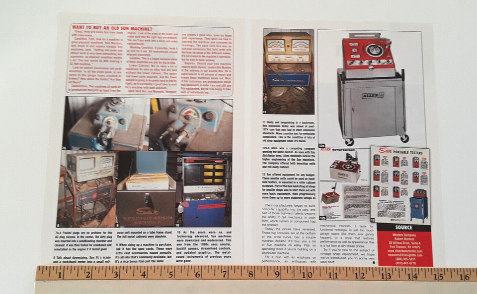 SUN SERVICE EQUIPMENT DISTRIBUTOR / TUNE UP TESTERS ORIGINAL 2006 ...