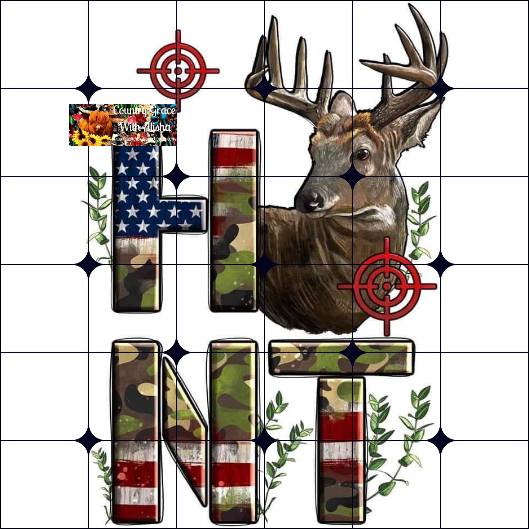 Sublimation Print Hunt Deer Ready to Press Heat Transfer | eBay