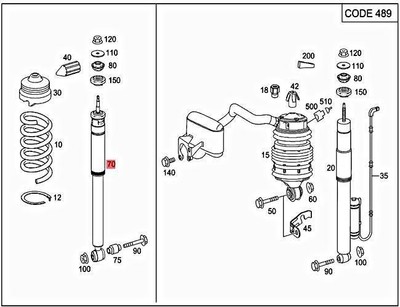 Genuine MERCEDES W211 Sedan Rear left and right Shock absorber ...