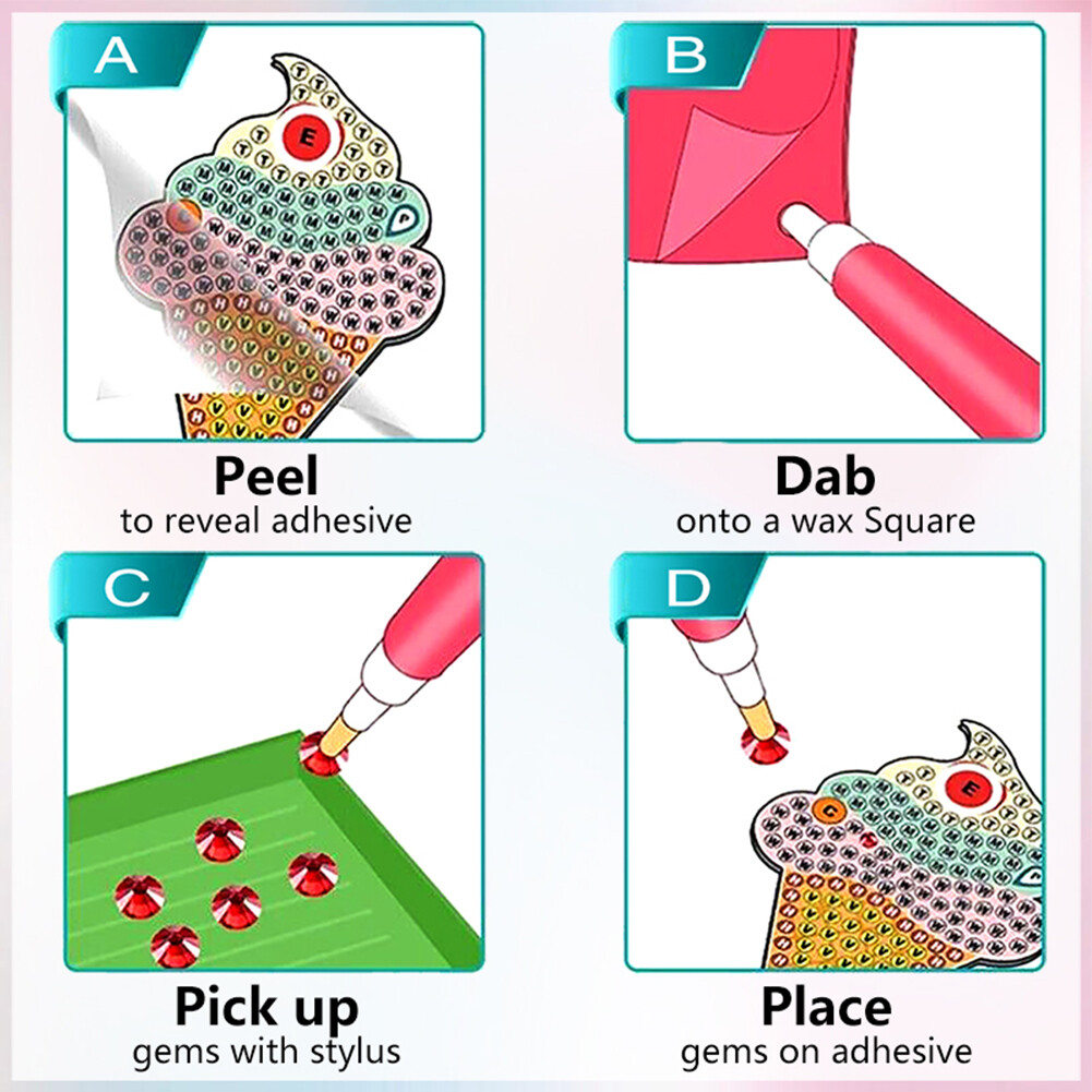 43/44/47PCS Gem Sticker Diamond Art DIY Abstract Dinosaurs Mushroom ...