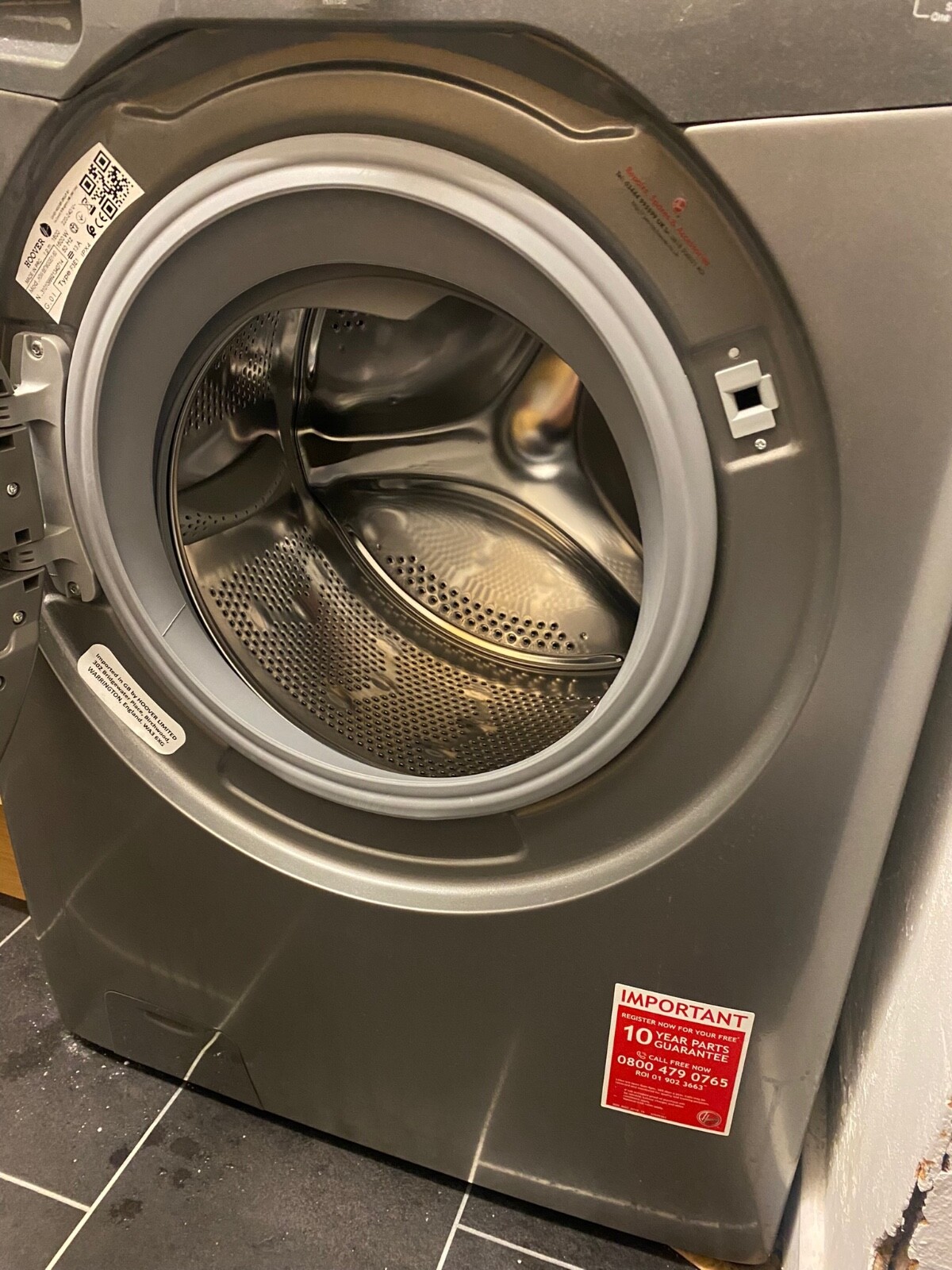 Hoover H-Wash 300 H3W 69TMGGE NFC 9 Washing Machine , Grey ...