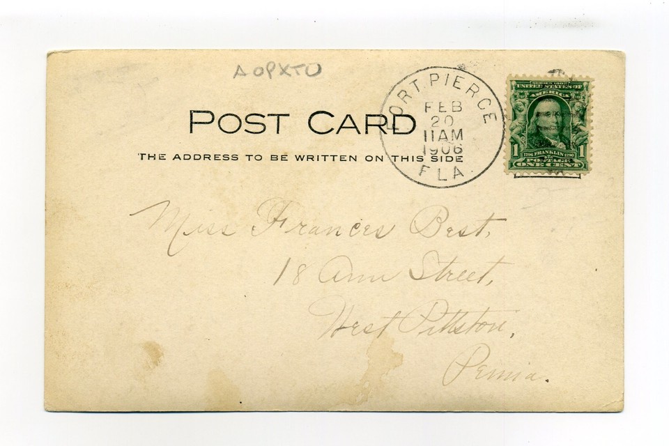 Palm Beach FL, Sara & Arthur, Artesian Fountain, amateur photo, RPPC ...