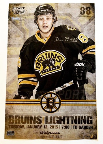 David Pastrnak Boston Bruins Signed Autographed 2015 Game Day Roster ...