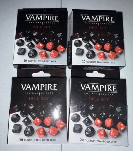 Vampire The Masquerade Dice Set - 40 Custom Ten Sided 5th Edition ...