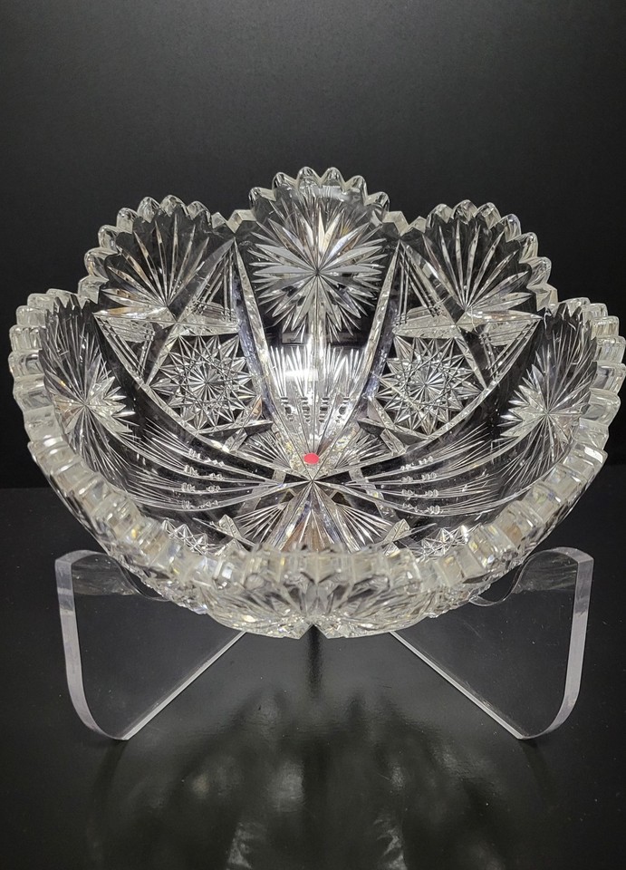 Antique HC Fry Cut Glass Bowl ABP Lead Crystal 1905 Brunswick Star 8 ...