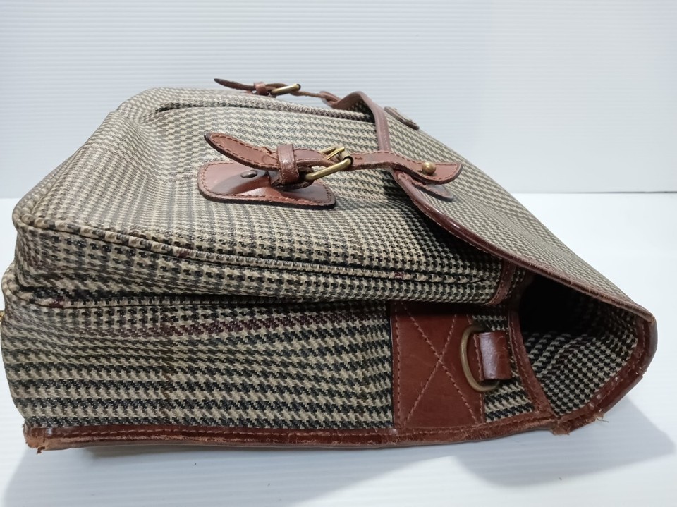 Ralph Lauren Polo Houndstooth Business Bag Shoulder Briefcase Brown ...
