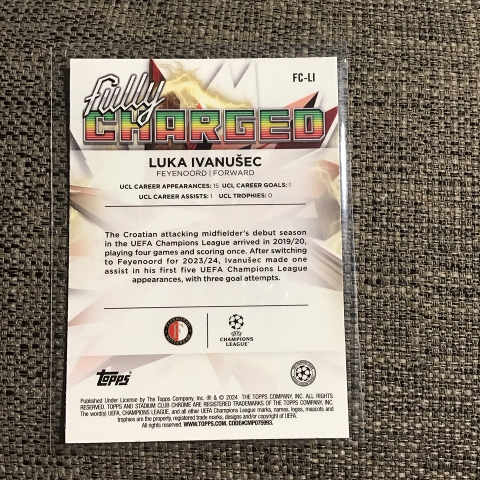 2023-24 Topps Stadium Club Chrome UEFA Fully Charged Luka Ivanusec | eBay