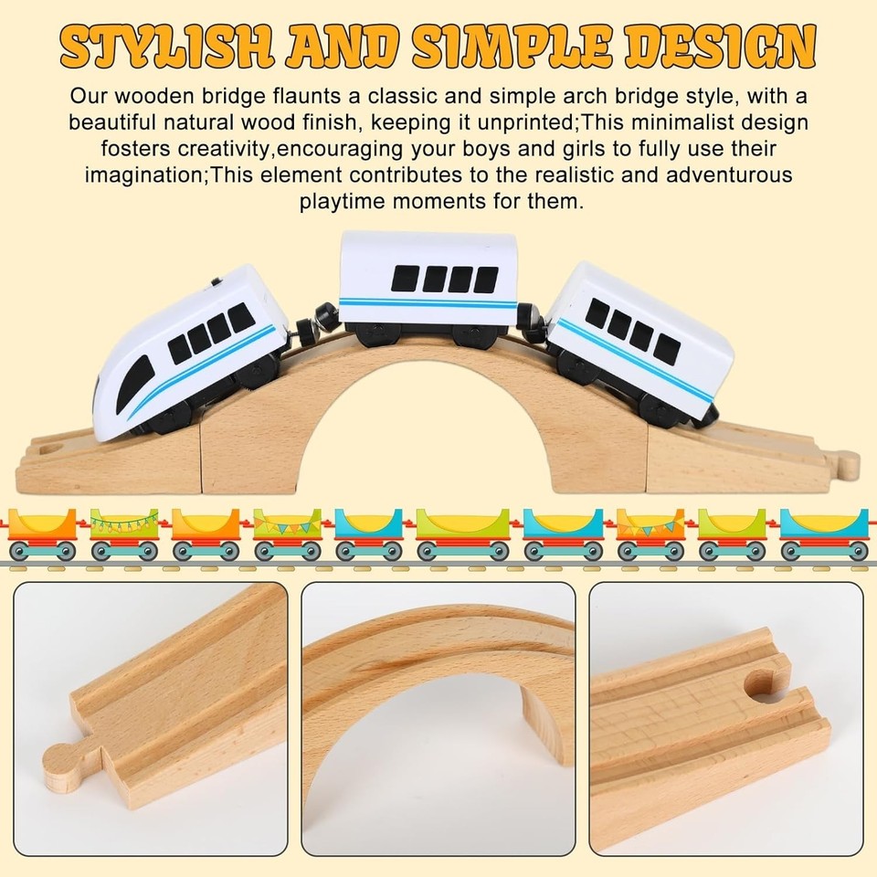 Children’s 8pc Wooden Train Track Expansion Set – Enhances Play ...