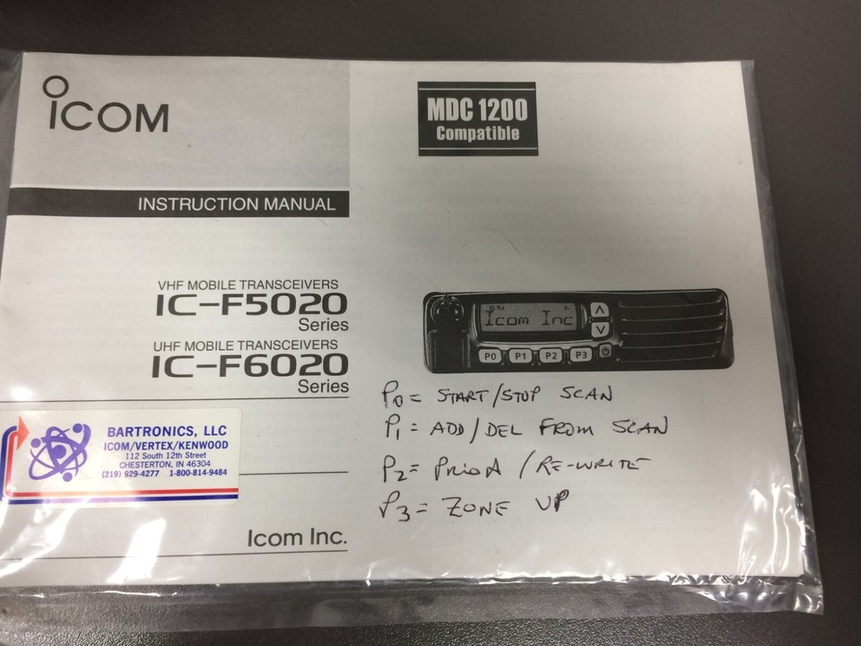 ICOM IC-F5021, VHF 136-174 MHz, 50W, 128 CH, MIC, Mount, Manual ...
