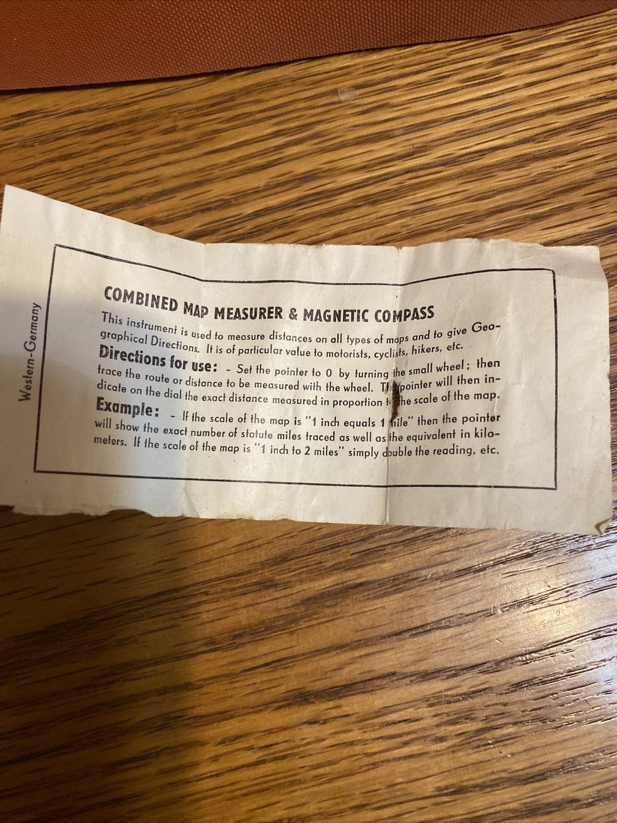 Vintage Collectible German Opisometer Map Measure & Compass w/Leather ...