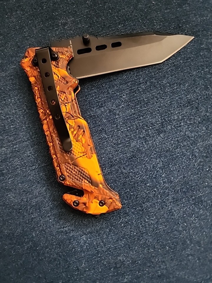 Razor Tactical Orange Camouflage Pocket Knife | eBay