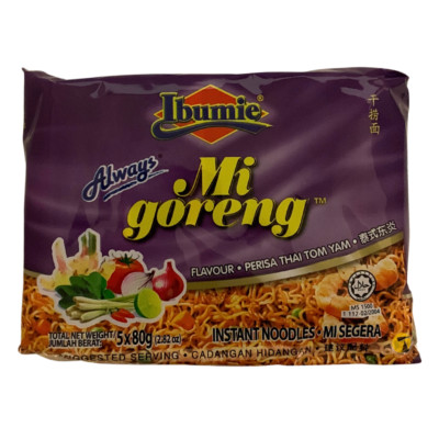 Ibumie Always Mi Goreng Instant Noodles - Thai Tom Yum - 5 x 80g ...