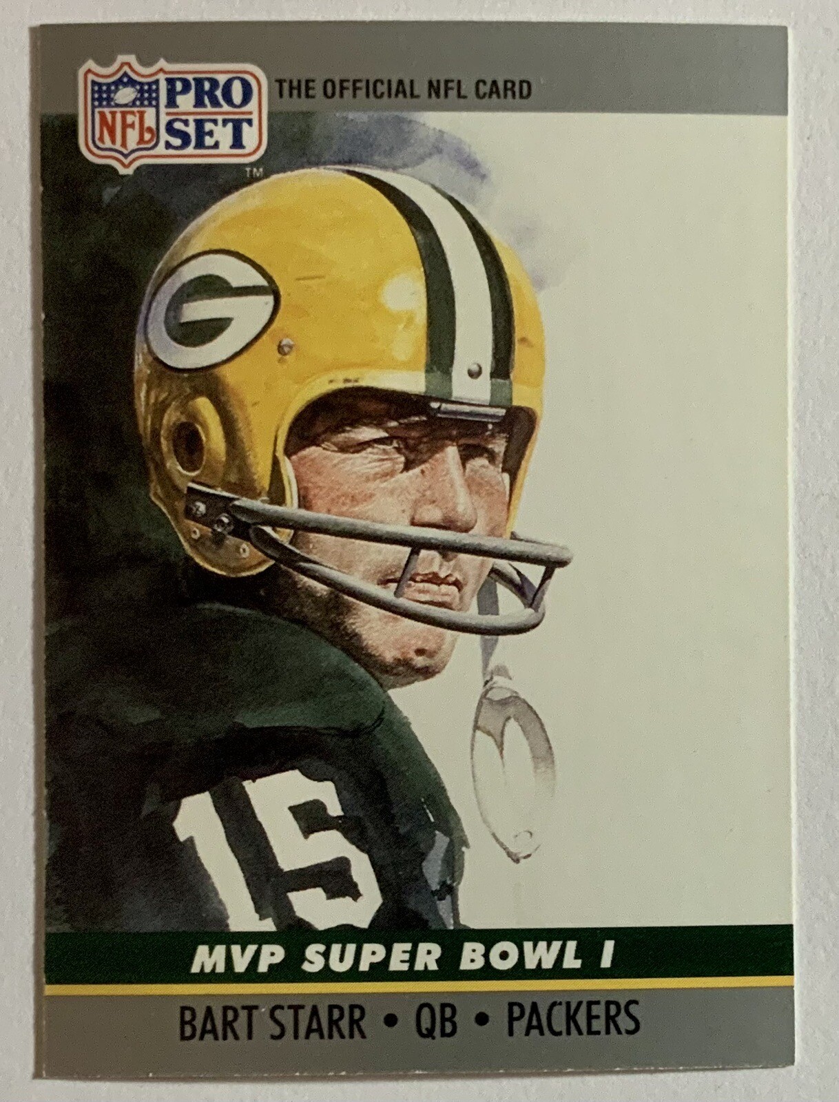 1990 Pro Set Football MVP Super Bowl 1 Bart Starr Card #1 Green Bay ...