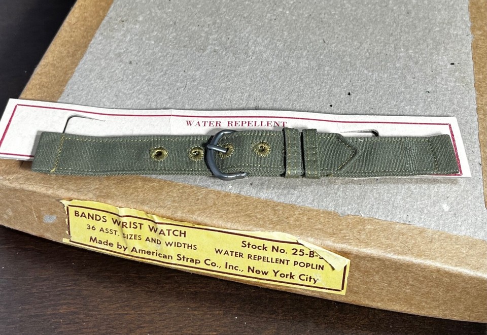 Vintage WW2 US Military Surplus Watch Band Strap 16mm 5/8" Gray Buckle ...