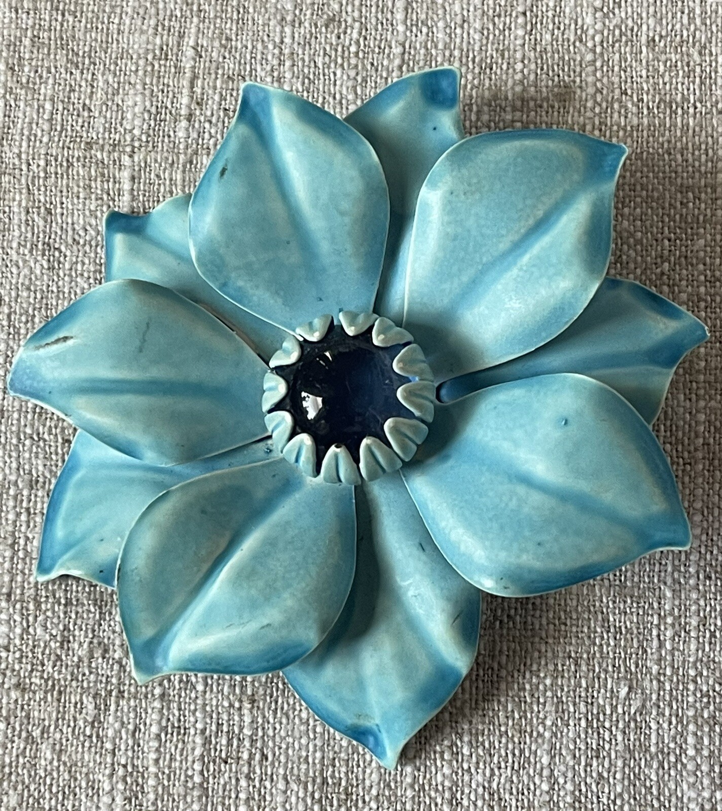 Vintage Brooch Lucite Center Blue Flower Power Large … - Gem