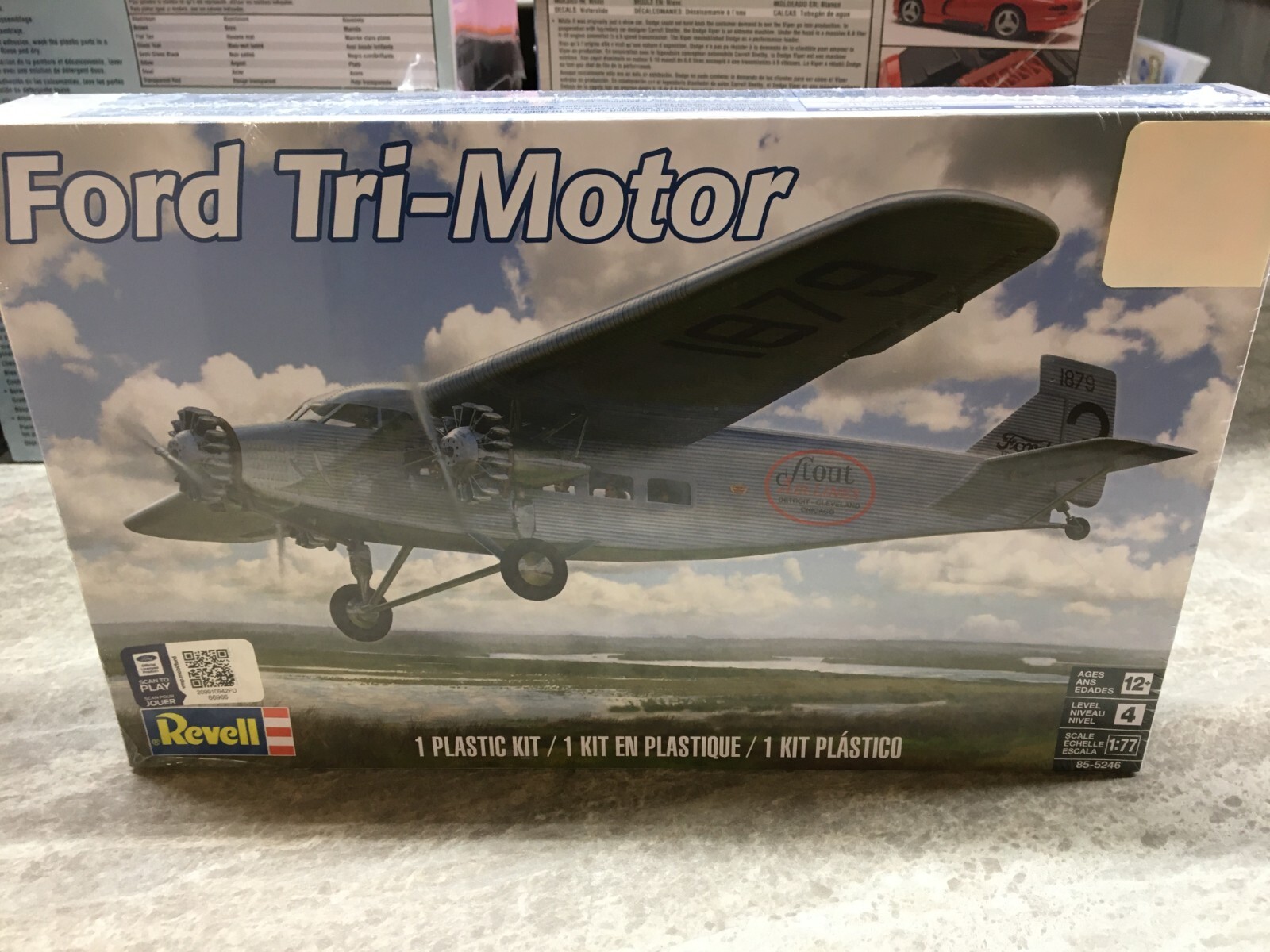 Revell 1/77 scale Ford Tri-Motor airplane model kit | eBay