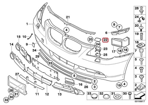 BMW 5 E60 Headlight Washer Cover Right Side 51117111742 New Genuine | eBay