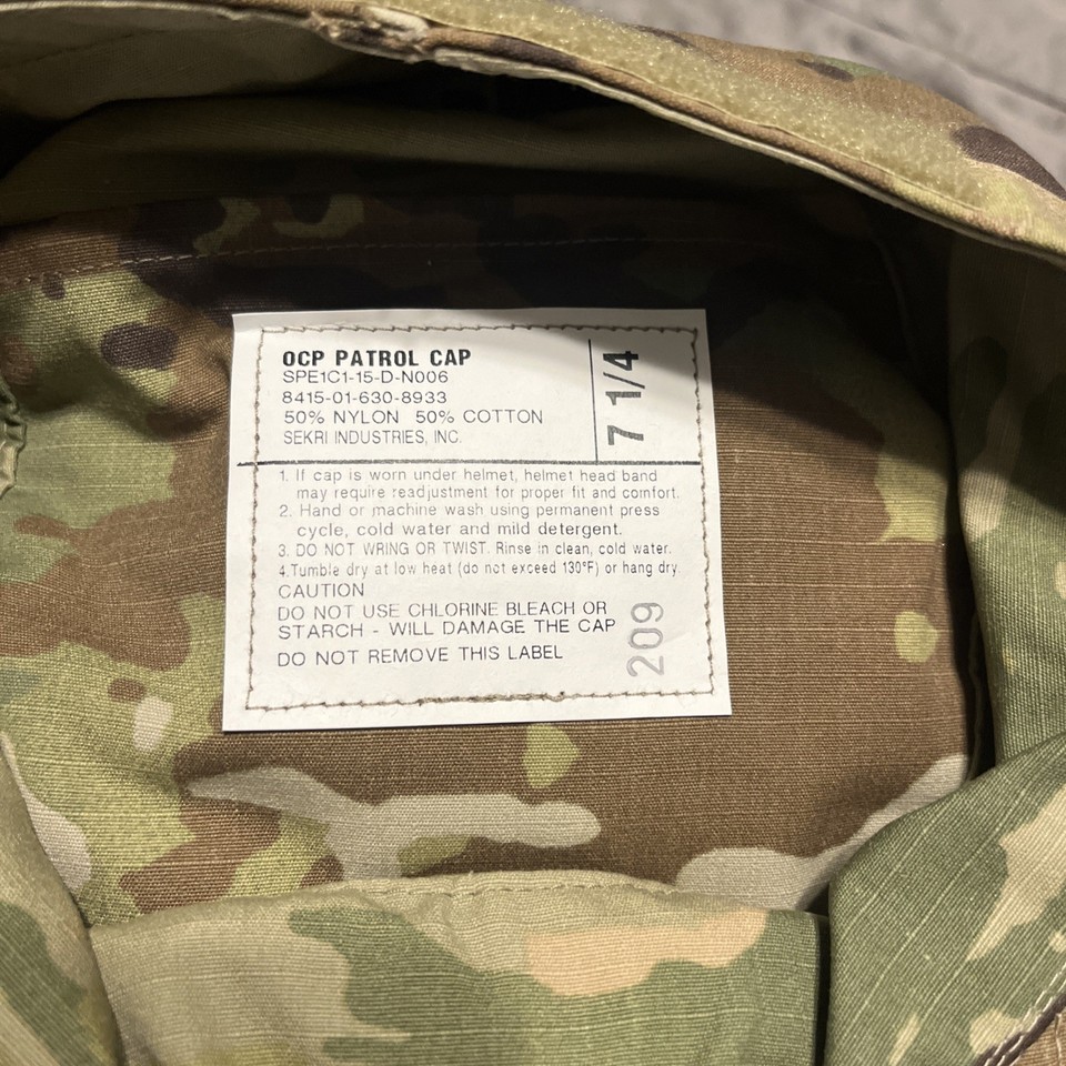 Army/ USAF OCP Patrol Cap 7 1/4 Nylon/Cotton Multicam Camo Combat ...