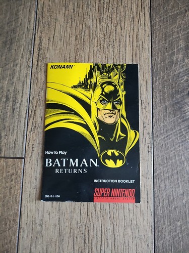 Batman Returns SNES Super Nintendo Instruction Manual Only | eBay