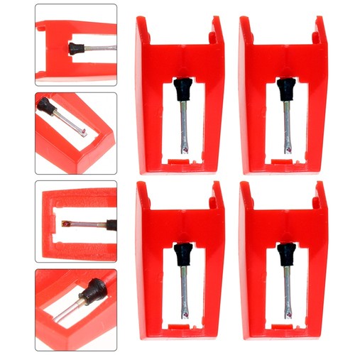 4Pcs Red Replacement Stylus for Phonograph Record Player Turntable ...