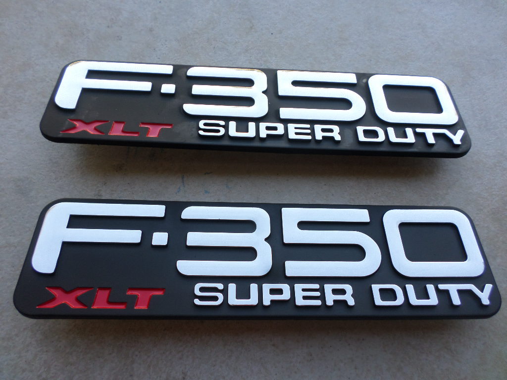 99-04 Ford F-350 Super Duty XLT Fender Emblem F81Z-16720-SA Logo Set of ...