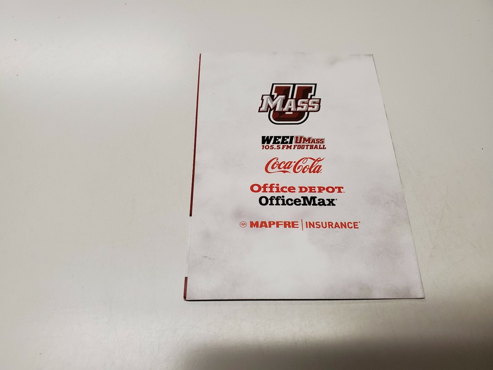 RS20 Massachusetts, Univ UMass 2015 Football Pocket Schedule - WEEI ...
