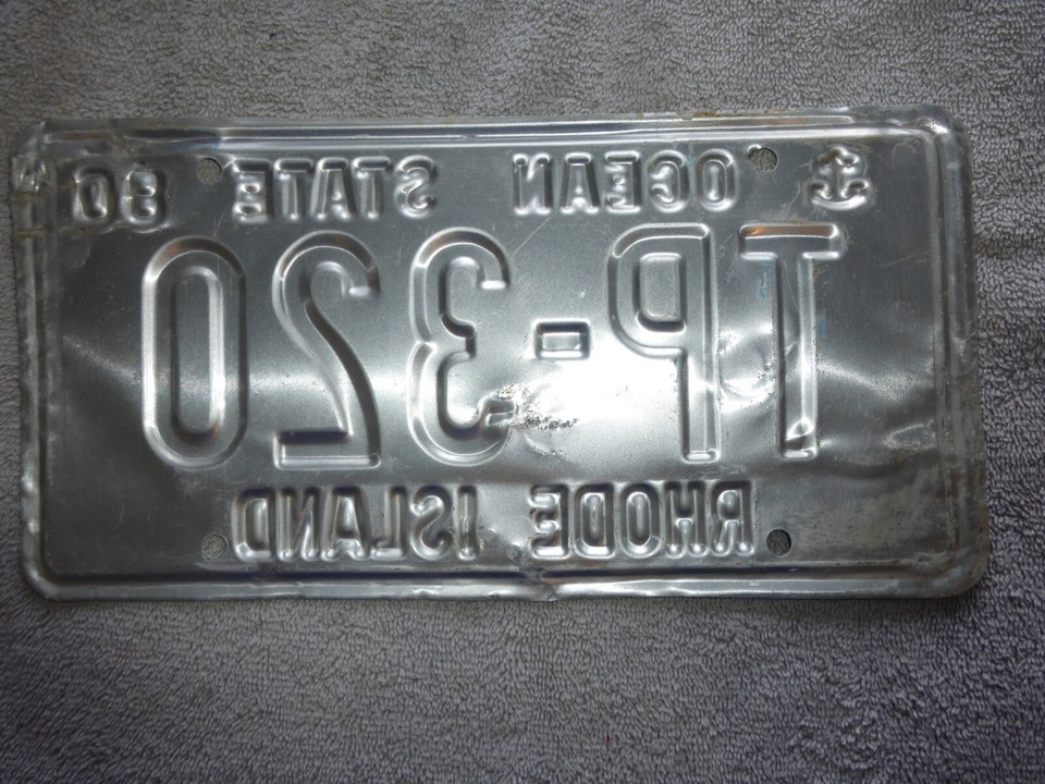 Vintage 1980 Rhode Island Ocean State License Plate TP 320 man cave ...