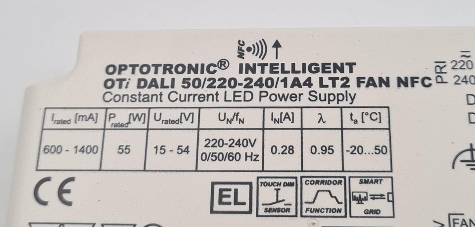 OSRAM OPTOTRONIC Intelligent OTi DALI 50/220-240/1A4 LT2 FAN NFC 55W ...