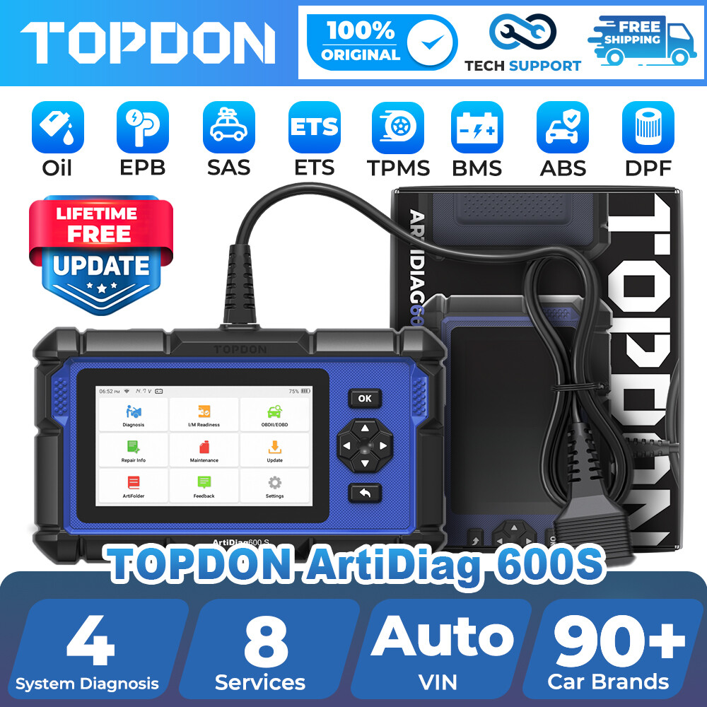 TOPDON AD600S Car OBD2 Scanner Code Reader Diagnostic Tool Check Engine ...