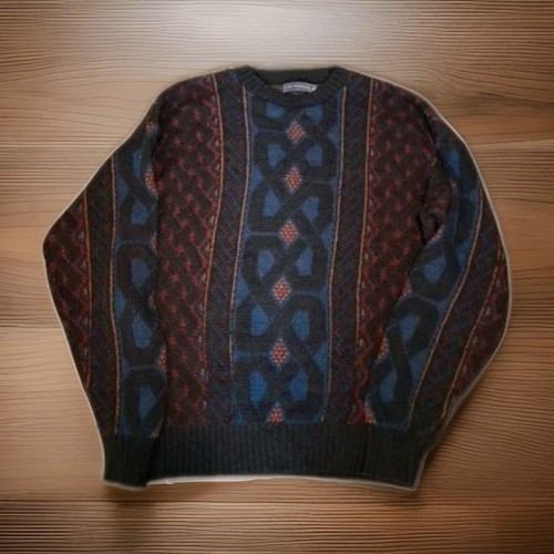 Vintage 90s Crossings Knitted Sweater Size Large Colorful Aztec USA 100 ...