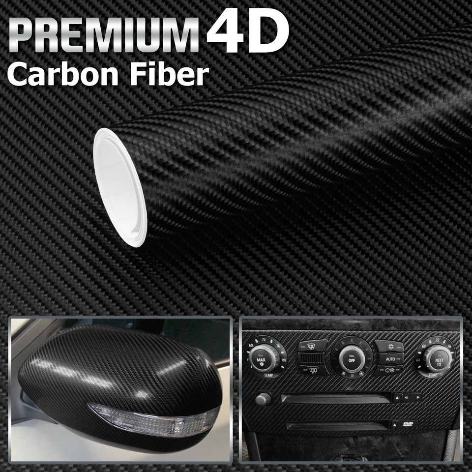 *Premium 4D Gloss Carbon Fiber Vinyl Sticker Wrap Decal Sheet Bubble ...