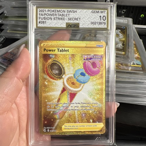 2021 Pokemon Power Tablet Trainer Fusion Strike Secret #281 AGS 10 GEM ...