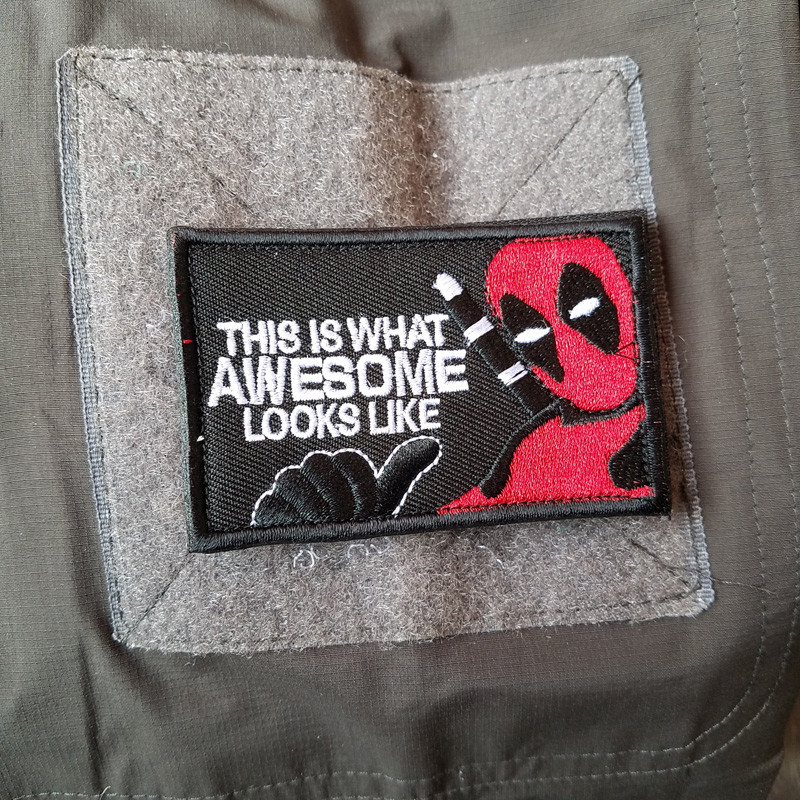 THIS IS WHAT AWESOME LOOKS LIKE DEADPOOL BADGE EMBROIDERED HOOK PATCH /01 | eBay