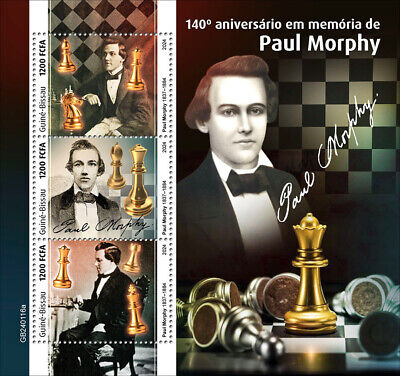 Chess Paul Morphy 140th Memorial Anniversary MNH Stamps 2024 Guinea ...