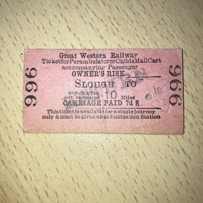GWR. Railway. Ticket. (. Slough. To. 10 Miles. 40. ) | eBay UK
