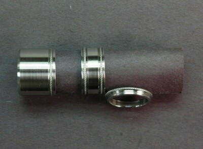 FLY ROD REEL SEAT rope knurl nickel silver cap & ring hardware | eBay