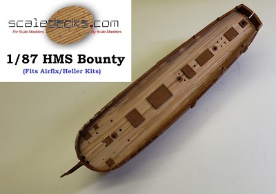 Wood Deck for 1/87 HMS Bounty (fits Airfix kit) by scaledecks.com [LCD ...