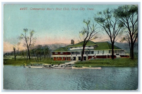 1911 Commercial Men's Boat Club Exterior Building Lake Sioux City Iowa ...